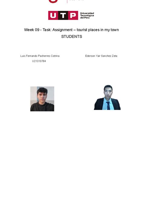 Week 9 Task Assignment Tourist Places In My Town Week 09 Task