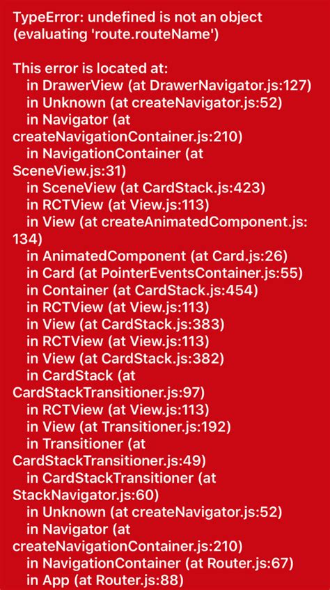 typeerror undefined is not an object evaluating route routename