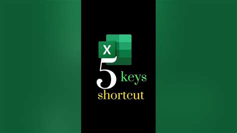 5 Excel Shotcut Keys Msexcel Shortcut Tricks Youtube