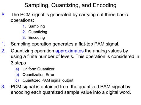 L 1 5 Sampling Quantizing Encoding Pcm Ppt Digital Audio Computer