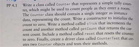 solved pp 4 1 write a class called counter that represents a