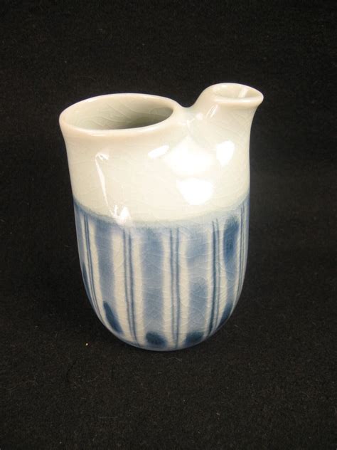 Vintage Japanese Signed Hand Painted Sake Tokuri Vase Shoguns Gallery