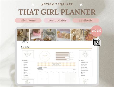 2025 notion template planner adhd notion life planner that girl all
