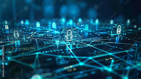 Visual Depiction Of A Cyber Security Concept Showcasing Lock And Key Symbols Binary Code