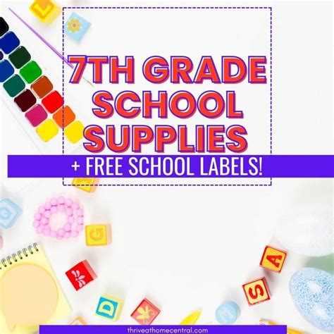 7th Grade School Supplies Thrive At Home