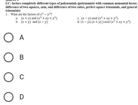 Solved Lc Factors Completely Different Types Of Polynomials Polynomials With Common Monomial