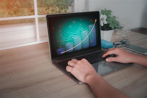 Growth Graphs Are In The Computer Laptop Stock Photo At Vecteezy