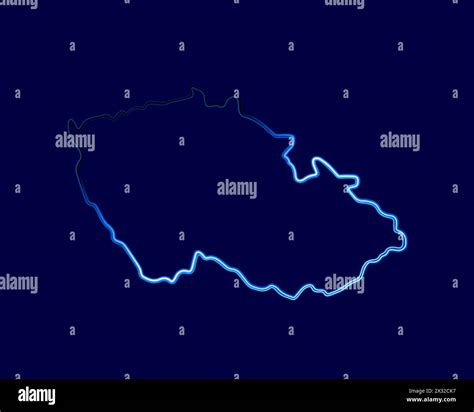 Vector Isolated Illustration Of Czech Republic Map With Neon Effect Stock Vector Image And Art Alamy