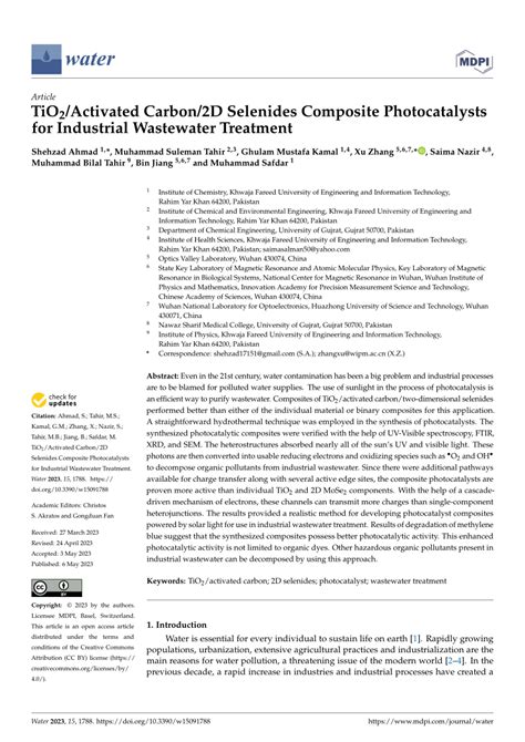Pdf Tio2activated Carbon2d Selenides Composite Photocatalysts For