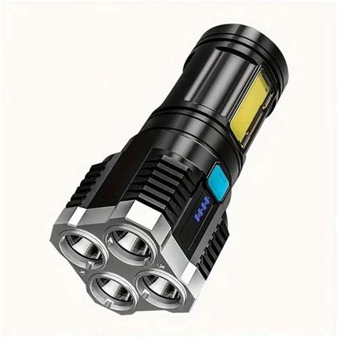 4 In 1 Led Torch Lights Rechargeable Emergency Torch Light 3w Usb Charge Flashlight High Power