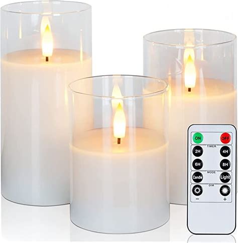Flameless Candles With Timer And Remote Control Set Of 3