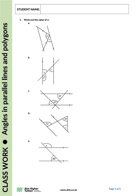 Angles In Parallel Lines And Polygons Geometry And Measures Ks3 Teaching Resources
