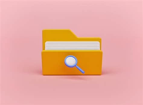 Premium Photo Magnifying Glass And Yellow Folder With Files Concept Of Document Search Minimal