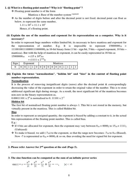 Computational Methods Pdf Bit Decimal