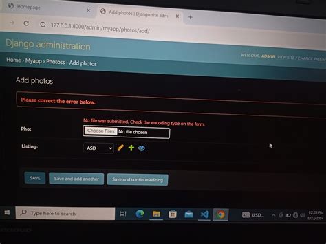 Error No File Submitted Check The Encoding Type On The Form This Occur In The Admin Section