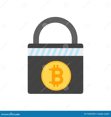 Bitcoin Encryption Icon Vector Sign And Symbol Isolated On White
