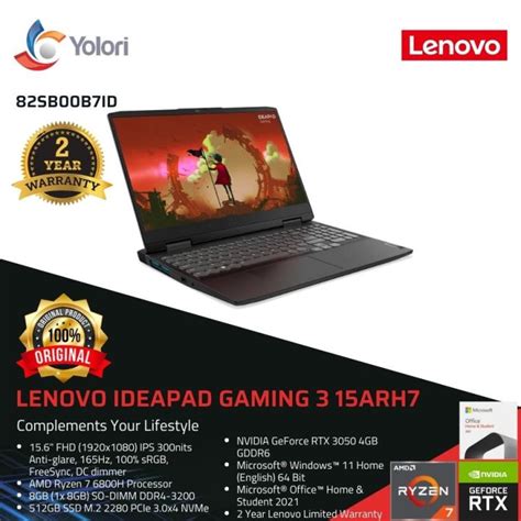 Lenovo Ideapad Gaming Arh R H Gb Gb Nvidia Rtx Gb Windows Ohs B Id