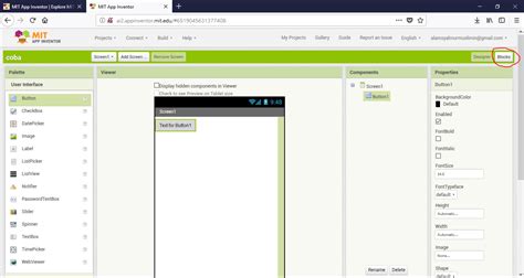 tutorial membuat tombol di mit app inventor