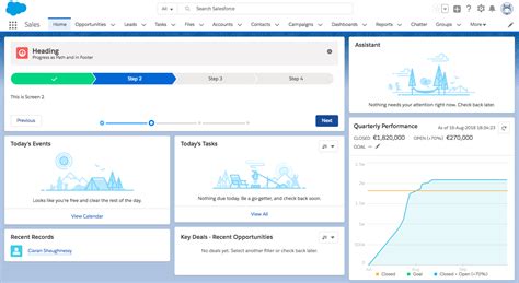 Dynamic Header Footer And Progress Indicator