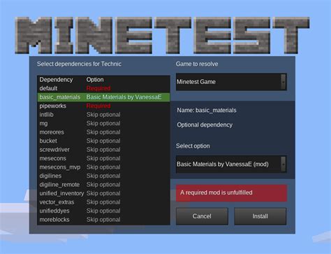 add dependency installation to contentdb · issue 8891 · minetest
