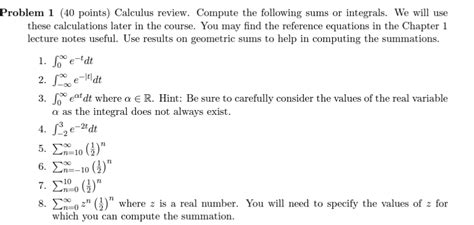 Solved Problem 1 40 Points Calculus Review Compute The