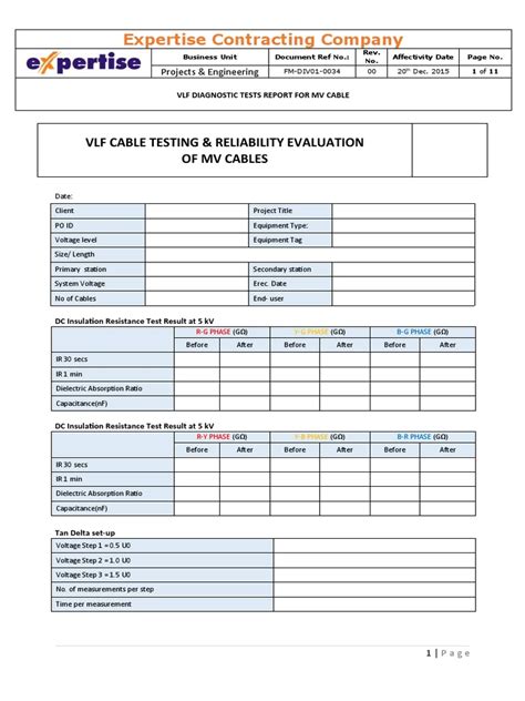 Expertise Contracting Company Vlf Cable Testing And Reliability