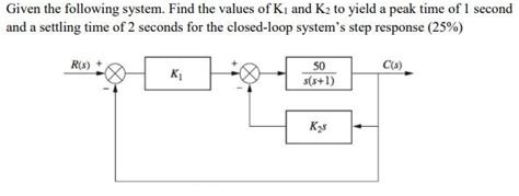 Solved Given The Following System Find The Values Of K And Chegg