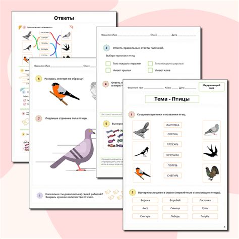 Рабочий лист «Птицы