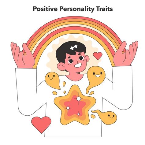 Delightful Illustration Of A Character Radiating Positive Personality Traits Enveloped By A