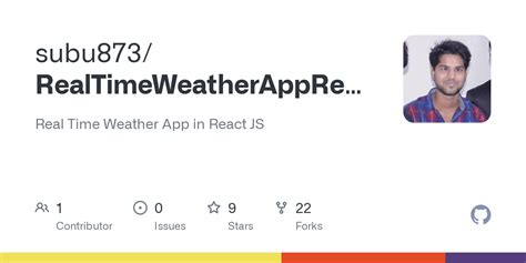 GitHub Subu RealTimeWeatherAppReact Real Time Weather App In React JS