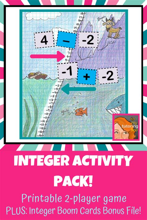 Adding And Subtracting Integers Activity Pack Printable Game And Boom Cards Adding And