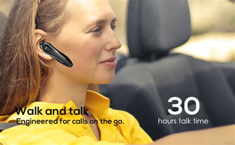 Amazon Com Single Bluetooth Headphones For One Ear H Talking Time Dual Noise Cancelling Mic