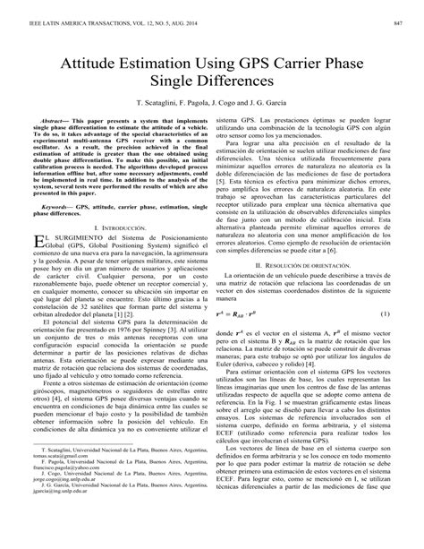 Pdf Attitude Estimation Using Gps Carrier Phase Single Differences