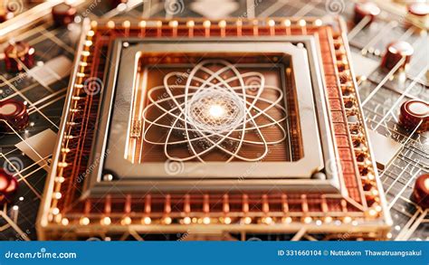 3d ai driven quantum computing frame concept as a minimalistic border frame with quantum