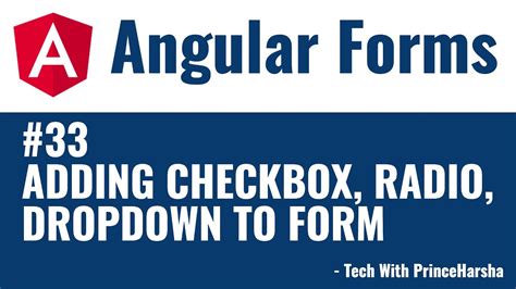 33angular 8 Forms Tutorials Adding Checkboxes Radio Button Dropdown To Form Youtube