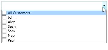 Selection MultiSelect For WPF ComponentOne