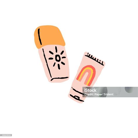 자외선 차단제 튜브에 담긴 자외선 차단제 크림 자외선 차단제 선탠 및 자외선 차단 로션 해변 스킨 케어 일광욕 용 화장품 여름 흰색 배경에 분리된 플랫 벡터 그림 개념에