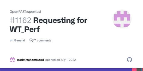 Requesting For Wtperf · Discussion 1162 · Openfastopenfast · Github