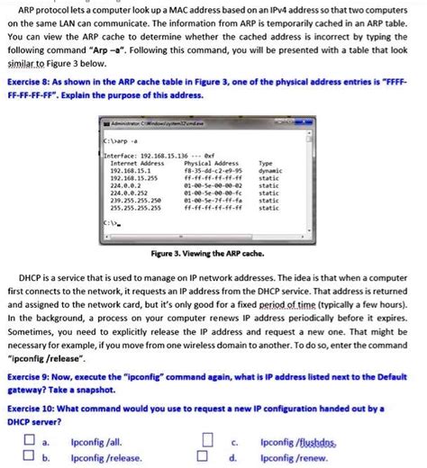 SOLVED Networking Command Line The ARP Protocol Lets A Computer Look Up A MAC Address Based On