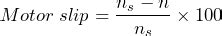 Induction Motor Slip Calculator