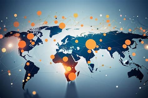 Premium Ai Image Global Communication Background Business Network Design