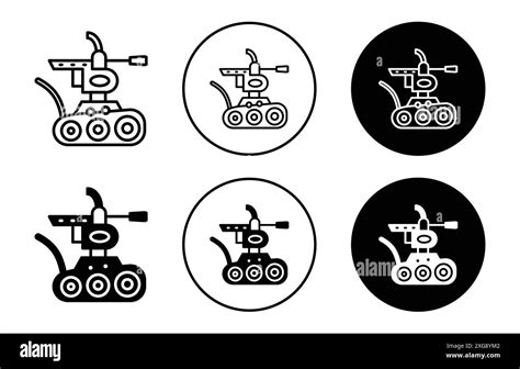 military robot icon vector logo set collection for web app ui stock
