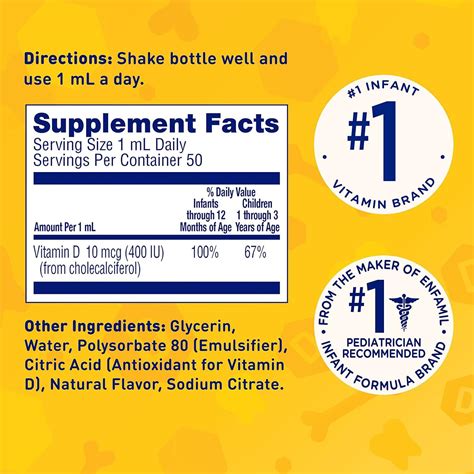 Enfamil D Vi Sol Vitamin D Liquid Drops For Infants 3 Pack 50ml