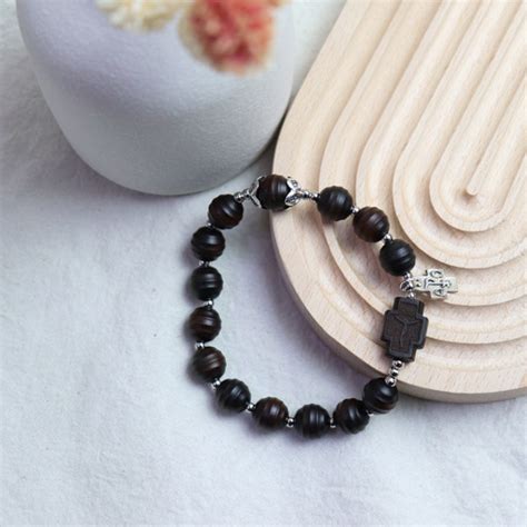 볼륨 나무 1단 묵주팔찌 아이디어스