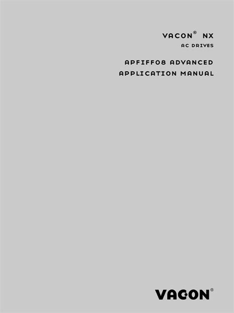 Vacon Nxp Advanced Apfiff08v241 Application Manual Dpd01973a V007 Pdf Electric Motor