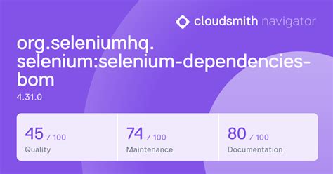 Leniumselenium Dependencies Bom 4310 Maven Package Quality Cloudsmith