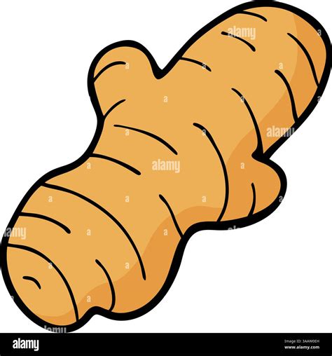 Cartoon Ginger Root Illustration In Flat Style Stock Vector Image And Art