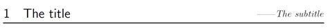 Titlesec How To Align The Section Title And Its Subtitle TeX LaTeX Stack Exchange