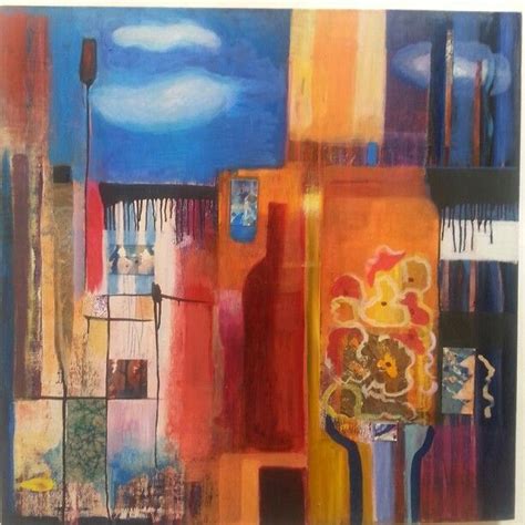 Passing Clouds Acrylic And Collage On Canvas