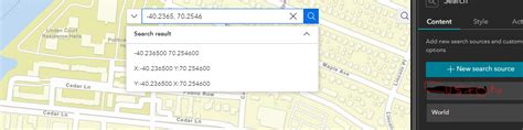 Search Widget Coordinates Search Not Working Esri Community
